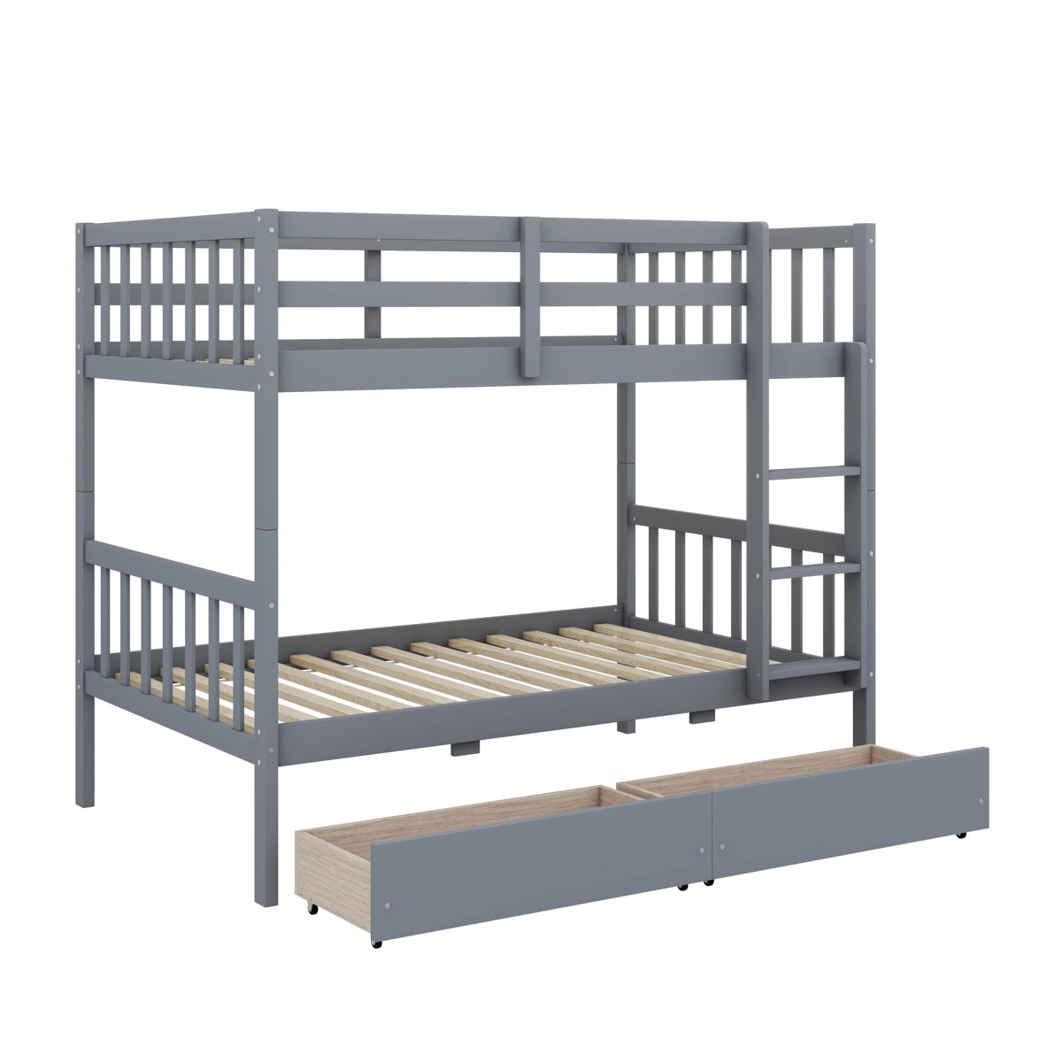 XIUYE Twin Over Twin Bunk Bed With Dual Drawers And Convertible Into 2 Beds - Wayfair Canada